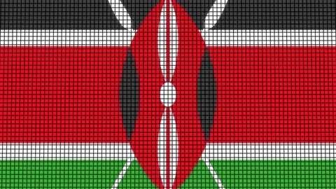 Kenya Flag animated in pixel grid style ... | Stock Video | Pond5