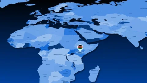 Kenya location tracking animation on ear... | Stock Video | Pond5