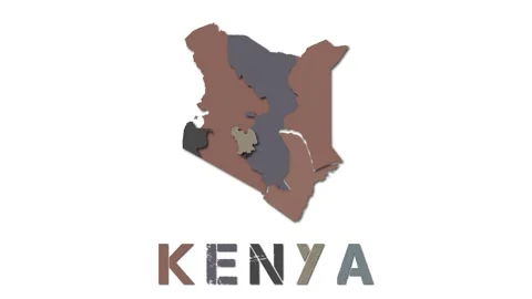 Kenya map with paper regions. Animated c... | Stock Video | Pond5