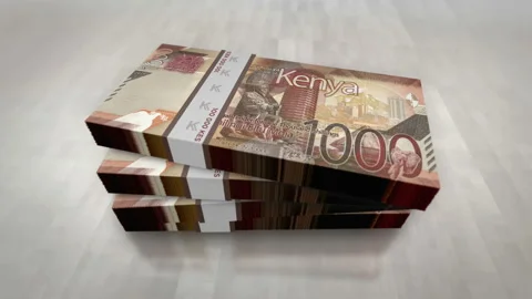 Kenya Shilling money banknote pile packs... | Stock Video | Pond5
