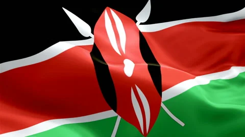 Kenya waving flag. National 3d Kenyan fl... | Stock Video | Pond5