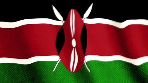 Kenyan flag waving animation | Stock Video | Pond5