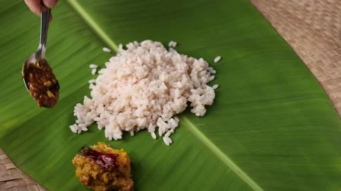 Kerala Matta rice Kerala Red rice Onam s... | Stock Video | Pond5