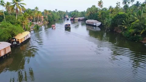 Kerala village tourism. Alappuzha Back w... | Stock Video | Pond5