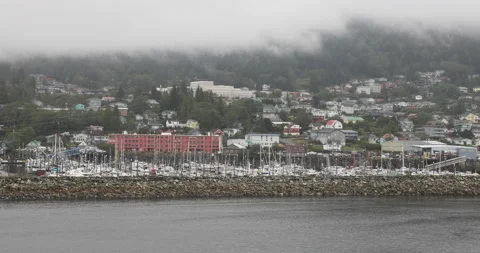 Ketchikan Alaska boat marina harbor hom... | Stock Video | Pond5