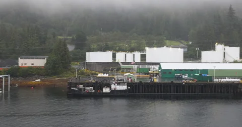 Ketchikan Alaska oil fuel storage indust... | Stock Video | Pond5