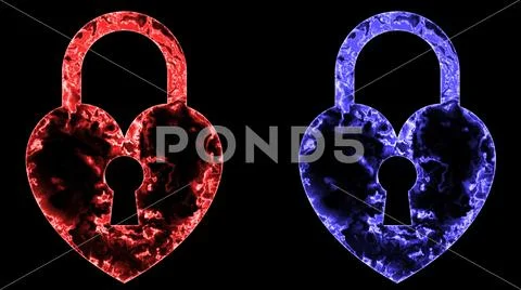 Key 005 Red Blue Lock Color 4K Resolution Black Background ~ Clip Art ...