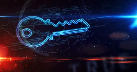 Key cyber security symbol abstract loopa... | Stock Video | Pond5
