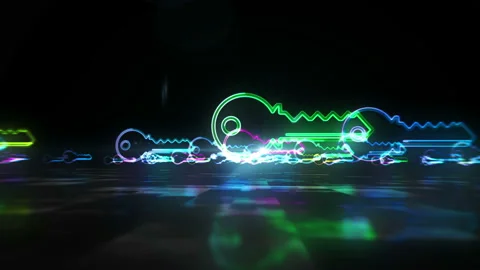 Key encryption symbol abstract loopable ... | Stock Video | Pond5