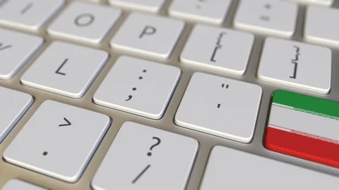 Key with flag of Iran on the computer ke... | Stock Video | Pond5
