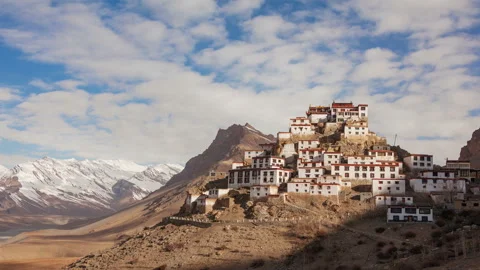 Key Gompa Monastery Panorama 4k | Stock Video | Pond5