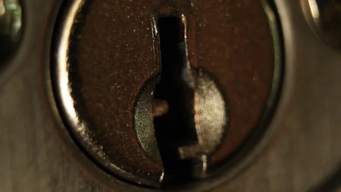 Key Inserted into Deadbolt Door Lock and... | Stock Video | Pond5
