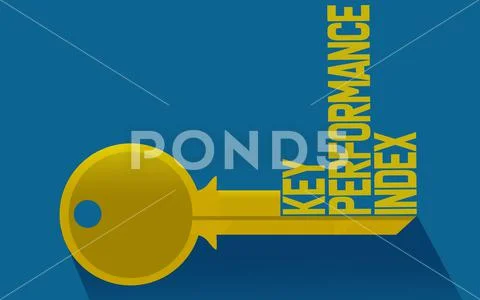 Key performance index word on key Illustration #155538128