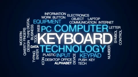 Keyboard animated word cloud, text desig... | Stock Video | Pond5
