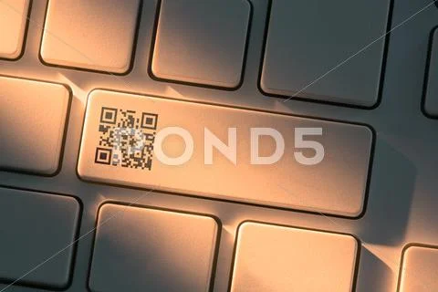 Keyboard with close up on qr code symbol ~ Premium Photo #23357734