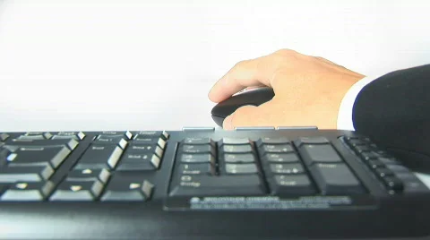 keyboard side view with hand moving mous... | Stock Video | Pond5