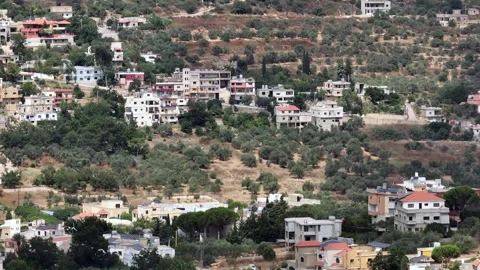 KfarKela border town houses in southern ... | Stock Video | Pond5