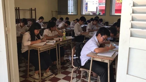 Khmer Students Studying in Classroom at ... | Stock Video | Pond5