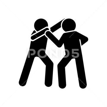 Kick karate men icon. Simple pictogram of fighting icons for ui and ux ...