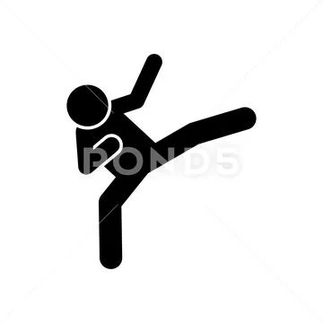 Kick man icon. Simple pictogram of fighting icons for ui and ux ...