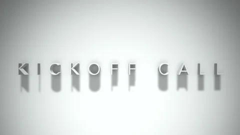 kickoff call 3D title animation white te... | Stock Video | Pond5