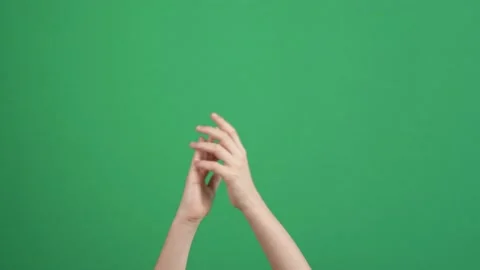 Clapping In Clapping Hands Up Green Screen Stock Footage ~ Royalty Free ...