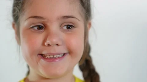 kid girl face portrait. happy family a c... | Stock Video | Pond5