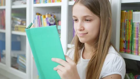 Kid Reading Books, Student Child in Scho... | Stock Video | Pond5