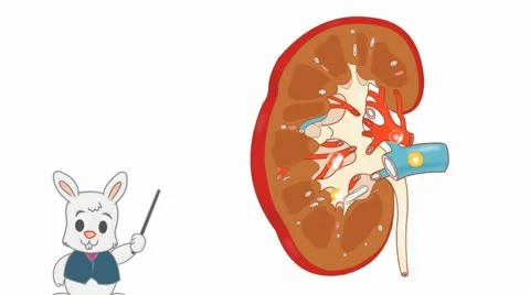 Kidney Anatomy - Vector Cartoon - White... | Stock Video | Pond5