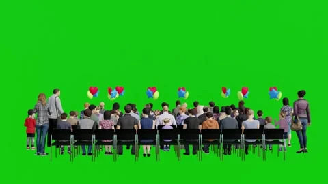 Kids and Parents Animation Sitting in Au... | Stock Video | Pond5