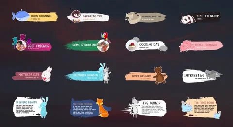 Kids Animals Lower Thirds | After Effects ~ After Effects #154857590