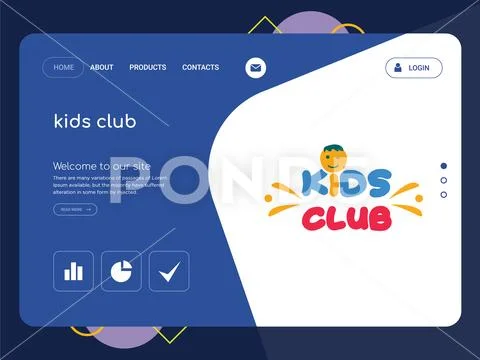 Kids club Landing page website template design ~ Clip Art #90174987