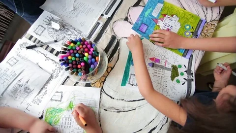 Kids Colouring In Stock Video Footage | Royalty Free Kids Colouring In ...