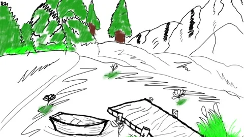 kids drawing with colour animation on wh... | Stock Video | Pond5