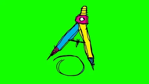 kids drawing symbol green screen with th... | Stock Video | Pond5