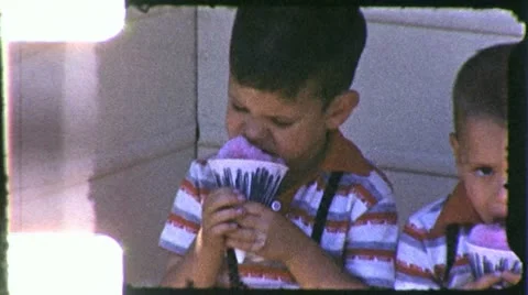 Vintage Kids Eating Ice Cream