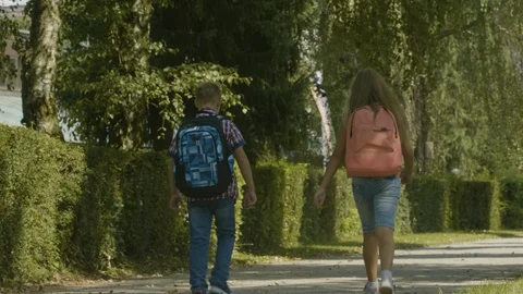 Kids going to school | Stock Video | Pond5