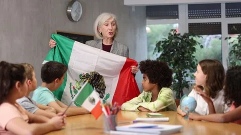 Kids learning together about mexico in g... | Stock Video | Pond5