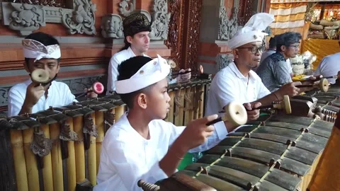 Kids Perform Gamelan Gender Music at Bal... | Stock Video | Pond5