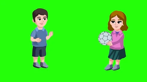 Kids playing with a ball, 2d cartoon loo... | Stock Video | Pond5