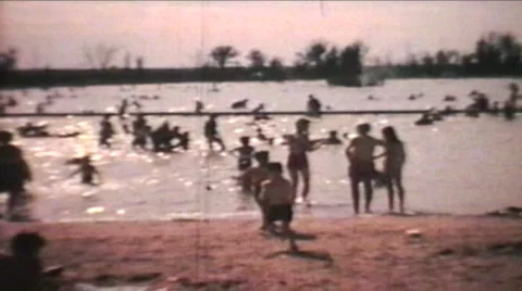 Kids Playing At The Beach (1966 - Vintag... | Stock Video | Pond5