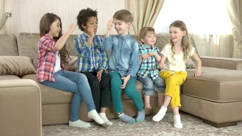 Kids playing rock paper scissors. | Stock Video | Pond5