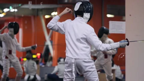 Kids practicing fencing at a fencing sch... | Stock Video | Pond5
