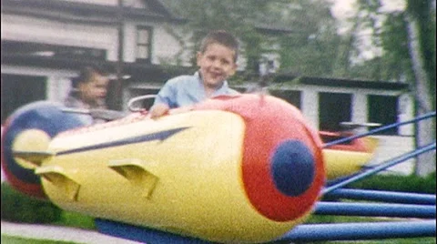 KIDS RIDE Kiddie ROCKET Amusement Park 1... | Stock Video | Pond5