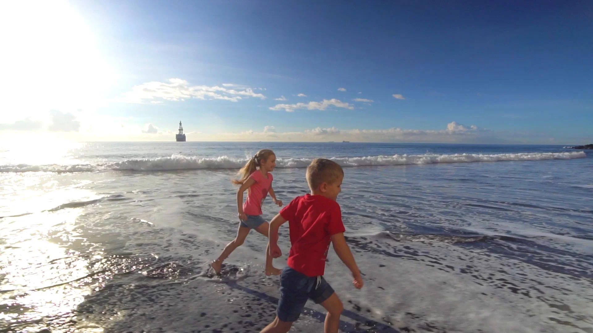 Kids Running On The Beach
