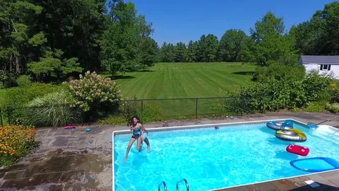 Kids Running Pool Stock Footage ~ Royalty Free Stock Videos | Pond5