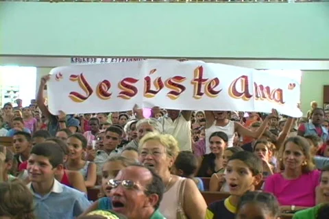kids shouting for joy in church | Stock Video | Pond5