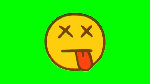 Kill face emoticon glitch effect on gree... | Stock Video | Pond5
