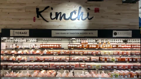 Kimchi Aisle Korean Supermarket | Stock Video | Pond5