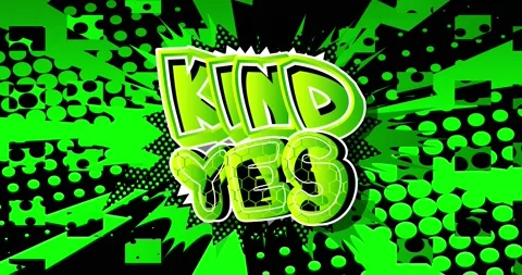 Kind Yes. Comic Book Words | Stock Video | Pond5
